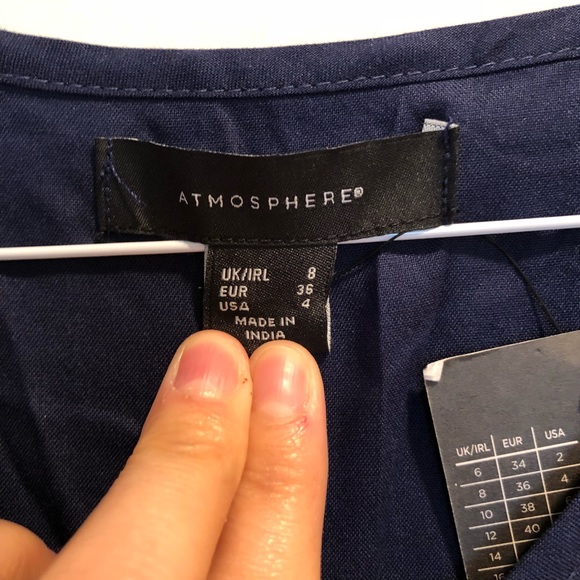 Atmosphere | Tops | Chic Navy Blue Long Linenlike Top | Poshmark